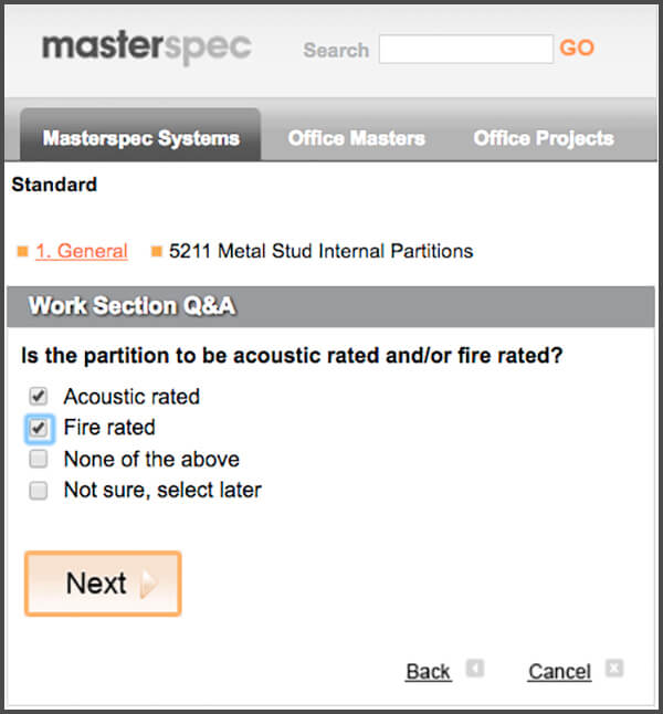 Running the Q&A's - Masterspec